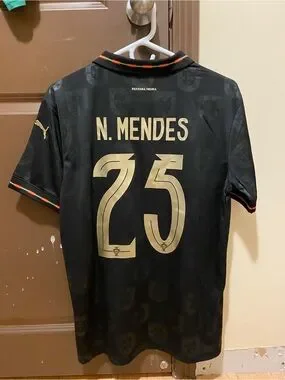 Puma | Shirts | Portugal Mens Nuno Mendes 25 Black And Gold Football ...